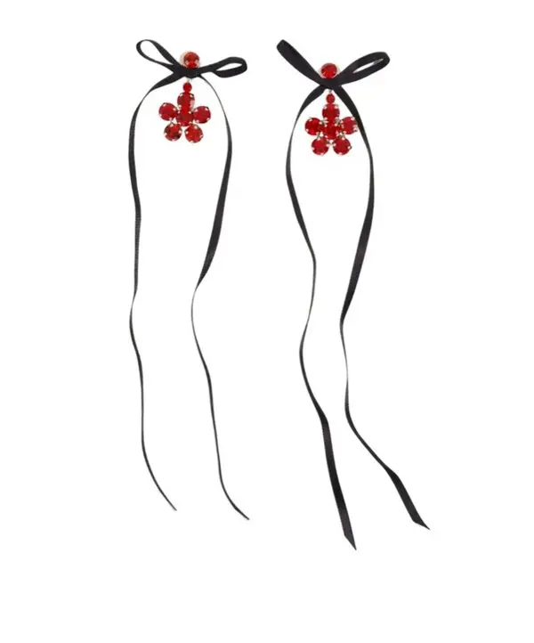 Simone Rocha Butterfly-back Earrings - Redbk