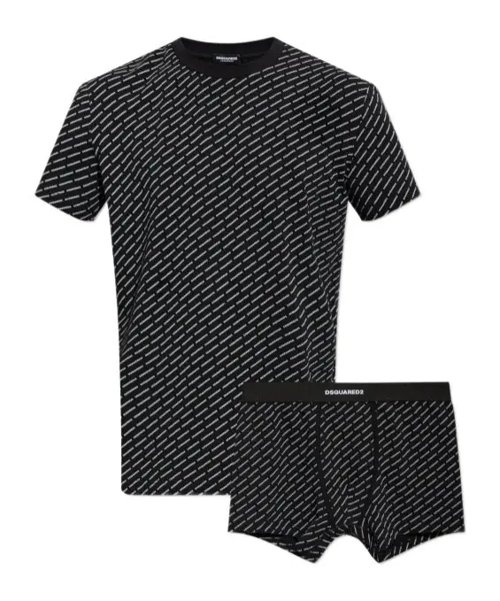 Dsquared2 Short-sleeved T-shirt And Underwear Set - Black
