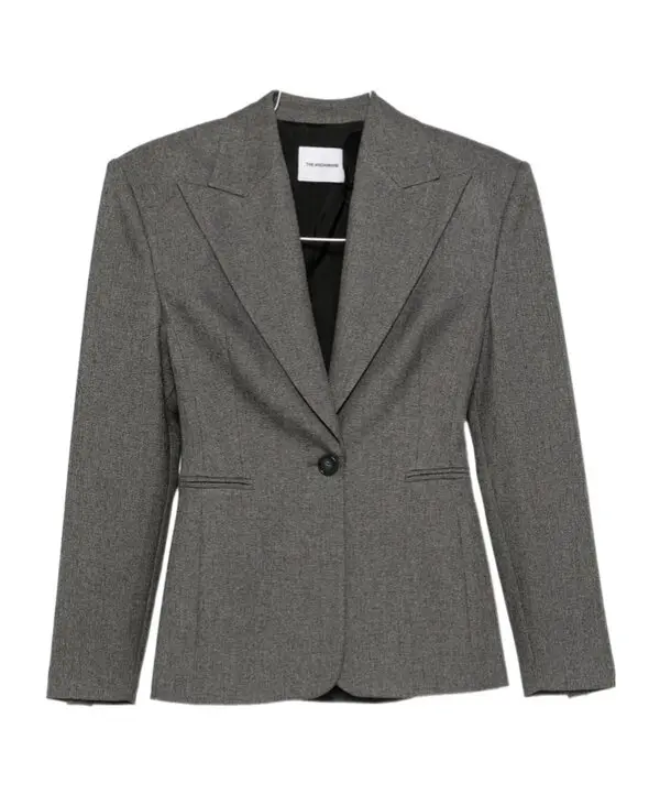 Andamane Single-button Suit Jacket - Gray-black