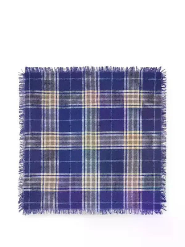 Eric Bompard Tartan Fringed Scarf