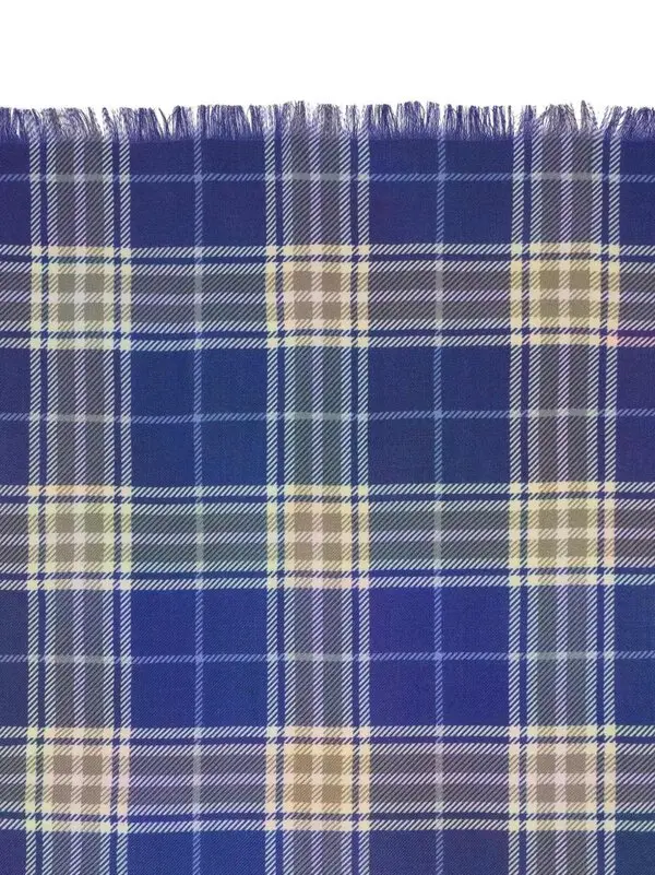 Eric Bompard Tartan Fringed Scarf