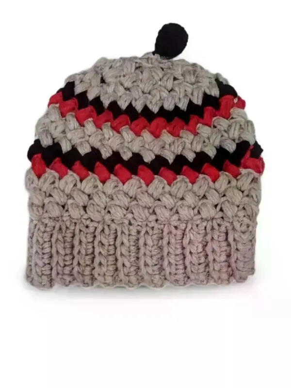EXQUISITE J Chunky-knit Pompom Beanie Hat