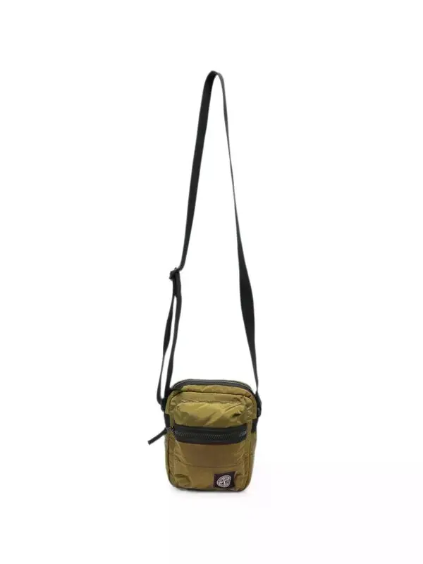 Stone Island Logo Patch Messenger Bag - Green