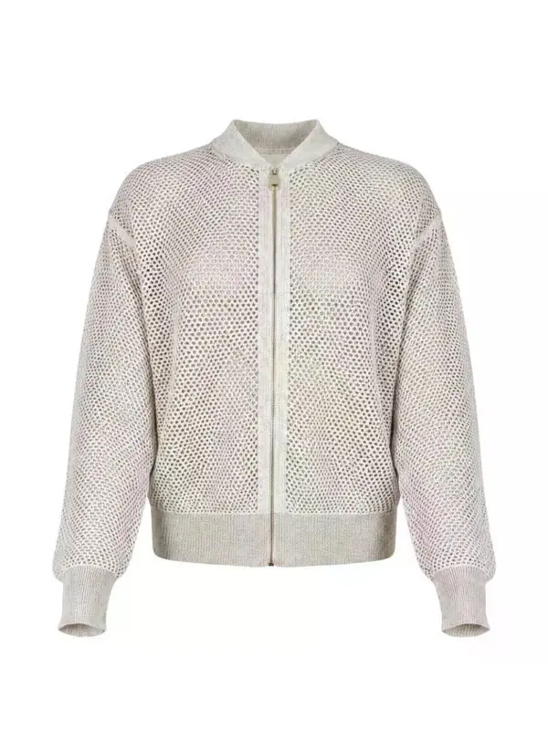 Fabiana Filippi Sequin-embellished Zip-up Cardigan - Neutrals