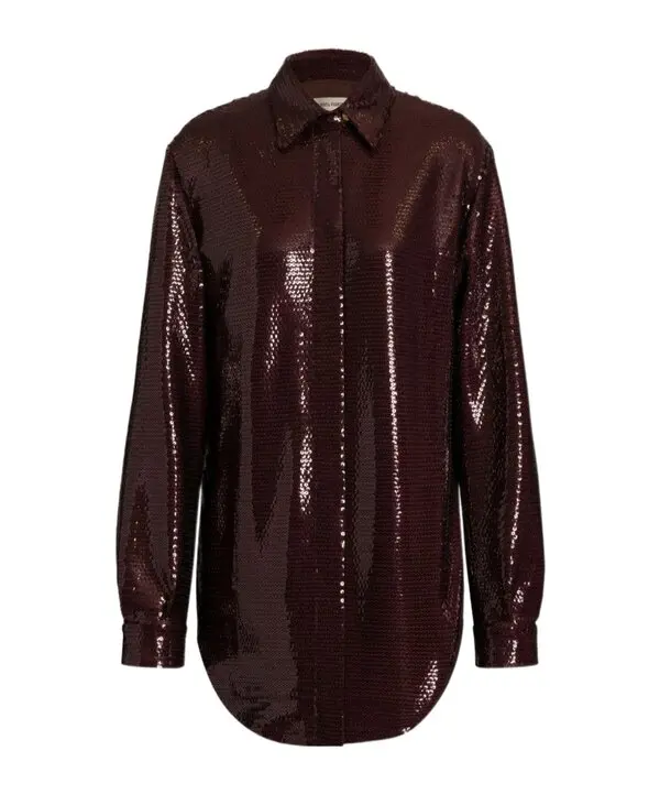 Alberta Ferretti Glossy Sequin Shirt