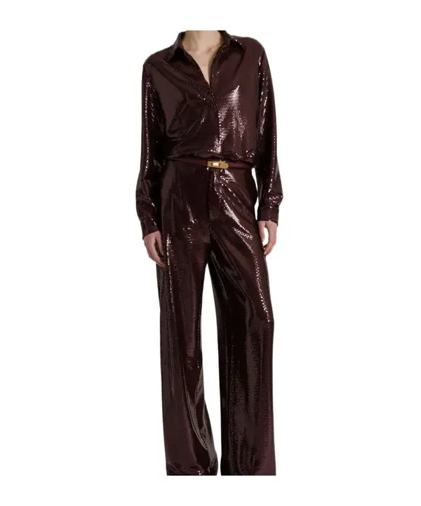 Alberta Ferretti Glossy Sequin Shirt