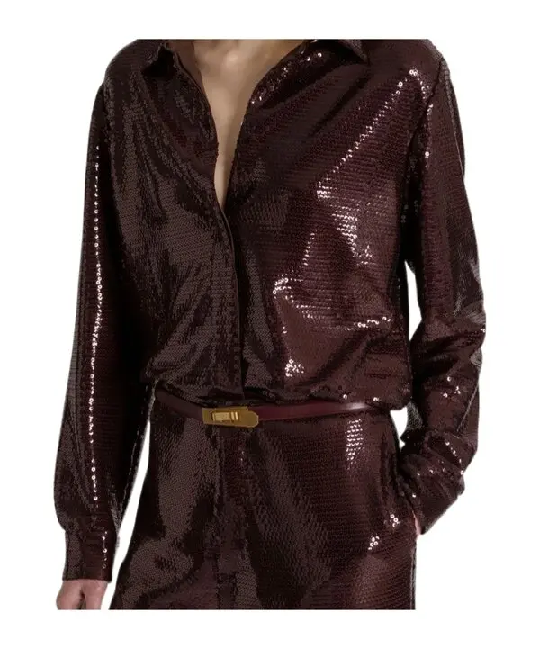 Alberta Ferretti Glossy Sequin Shirt