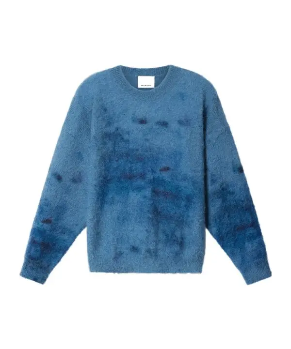 Isabel Marant Étoile Faded Print Mohair-wool Crew Neck Sweater - Indigo