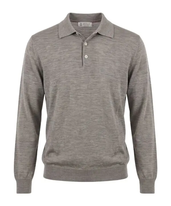 Brunello Cucinelli Collared Long-sleeved Knit Sweater