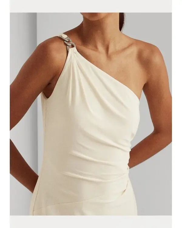 Ralph Lauren One-shoulder Embellished Maxi Dress