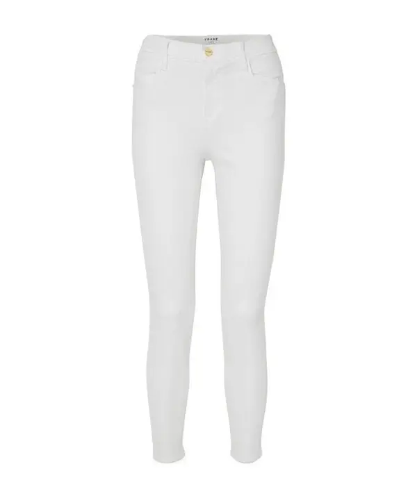 FRAME Edge-trimmed Skinny Jeans - White