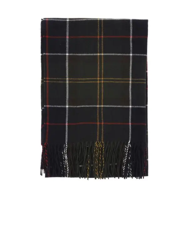 Barbour Check-pattern Fringed Scarf