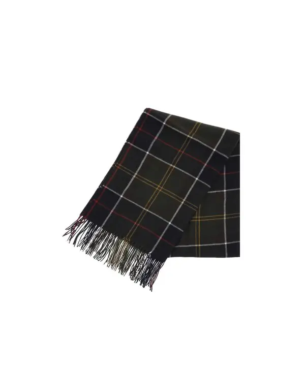 Barbour Check-pattern Fringed Scarf