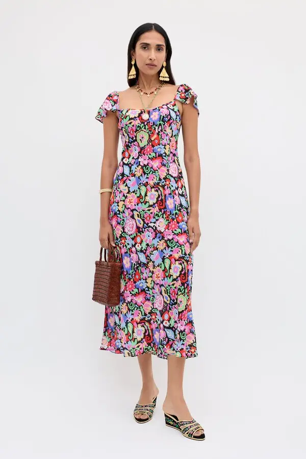 Rixo Adele Ikat Bloom Regular