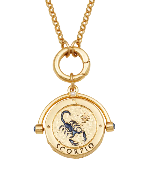 FABLE ENGLAND Scorpio Zodiac Spinner Necklace