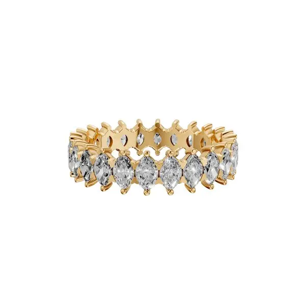 AYA FINE JEWELRY 14kt Gold Marquise Lab-grown Diamond Full Eternity Band - Yellow