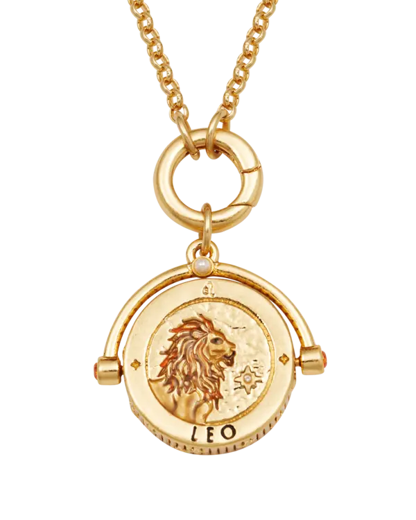 FABLE ENGLAND Leo Zodiac Spinner Necklace
