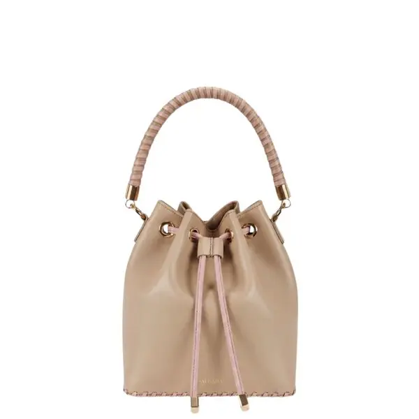 SAONARA BRAND Saonara Neutrals Bucket Bag Taupe Peony Leather