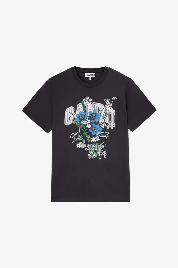 GANNI T-shirt With Flowers
