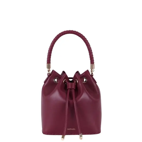 SAONARA BRAND Bucket Bag Berry Leather