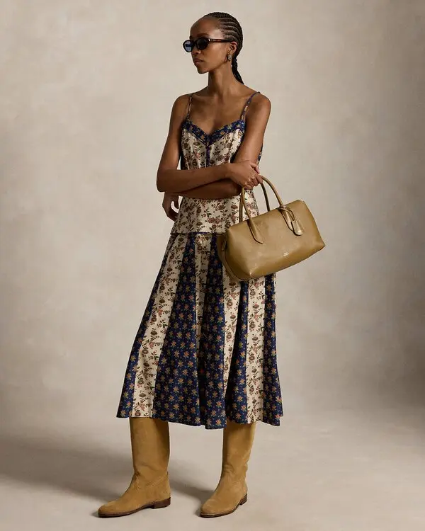 Polo Ralph Lauren Sleeveless Mixed-print Paneled Dress