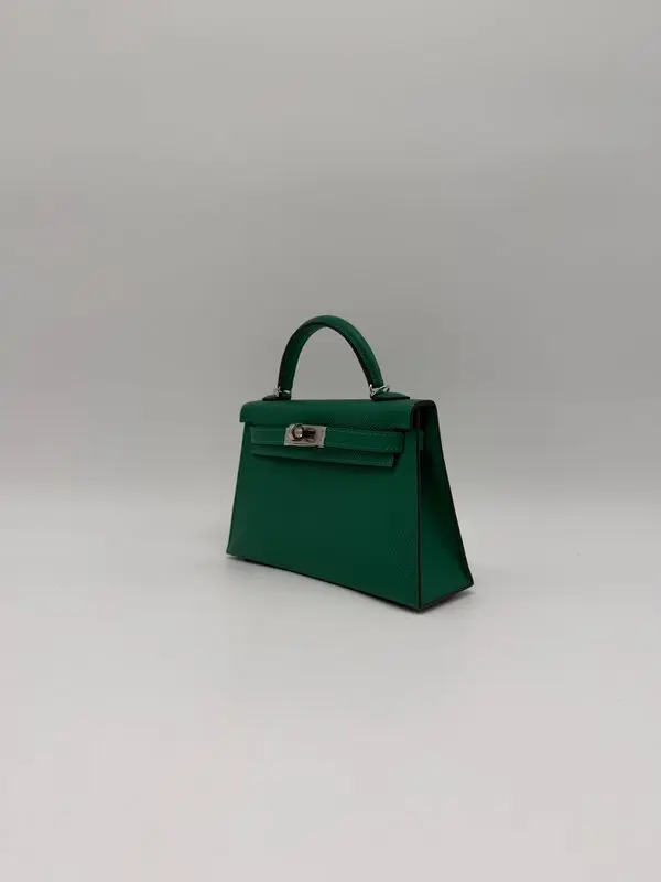 Hermès Mini Kelly 20cm Vert Vertigo Epsom Leather Palladium Hardware