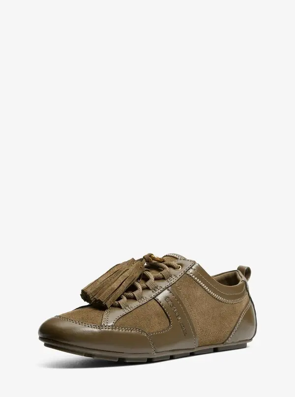 Michael Kors Keely Tassel Suede Trainer - Green