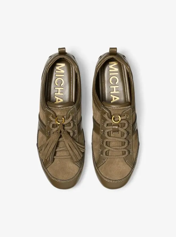 Michael Kors Keely Tassel Suede Trainer - Green