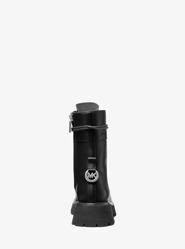 Michael Kors Caleb Leather Combat Boot - Black