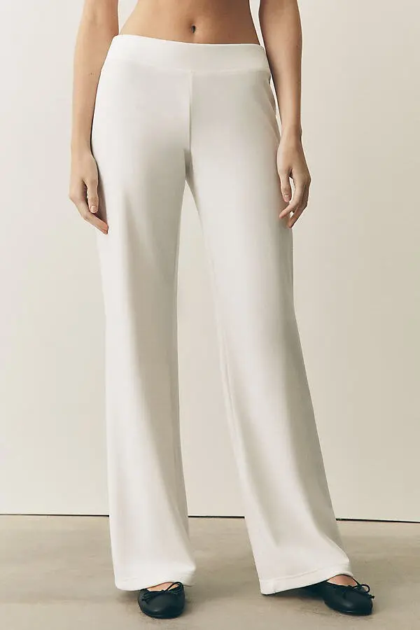 Juicy Couture X Weddings Velour Track Sweatpants - Ivory