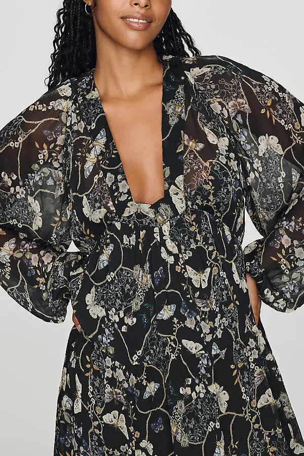 Anthropologie Sheer Chiffon Maxi Dress