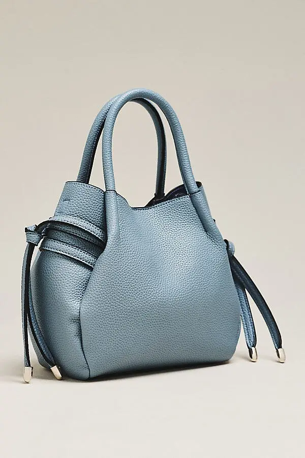 Maeve Faux-leather Mi Tulip Satchel - Dark Blue