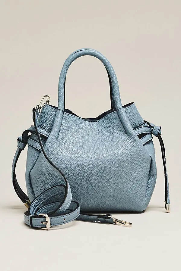 Maeve Faux-leather Mi Tulip Satchel - Dark Blue