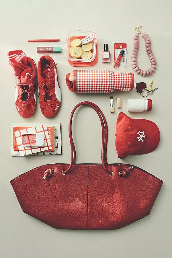 Maeve Pebbled Faux-leather Tote With Knotted Strap Details - Red