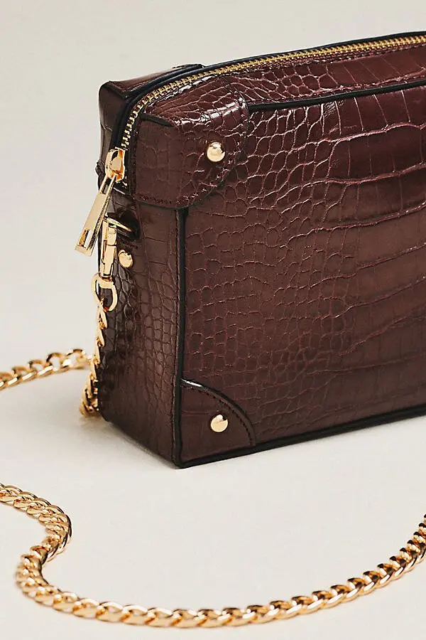 Maeve Embossed Croc Trunk Purse