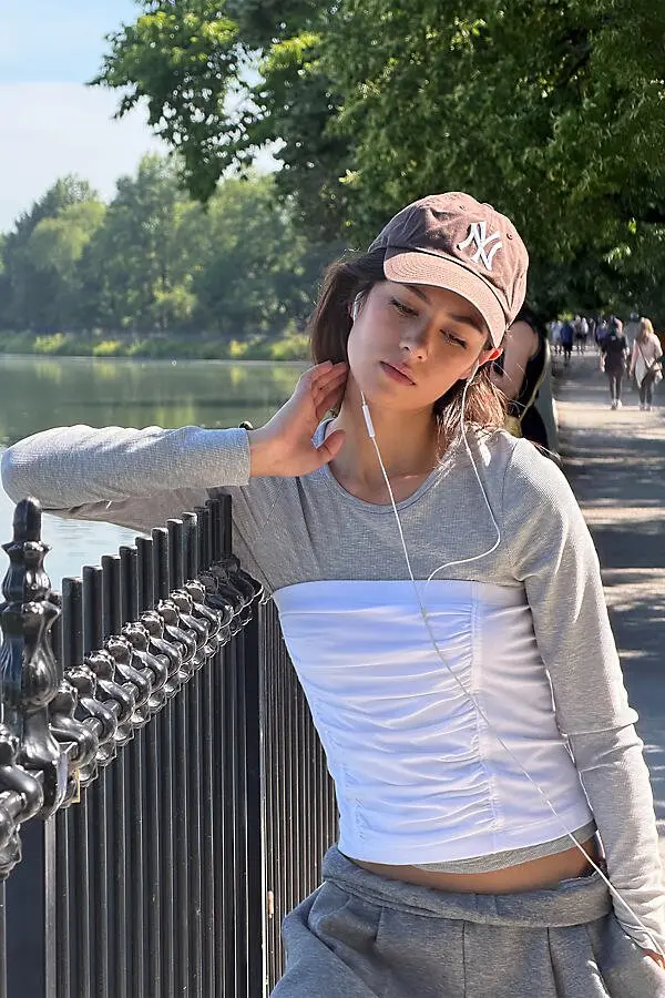 Daily Practice Fitted Long Sleeve Top - Grey