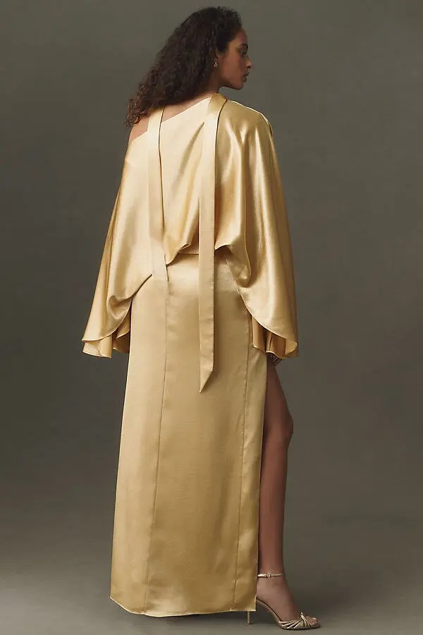 MARE MARE Long-sleeve Draped Maxi Dress