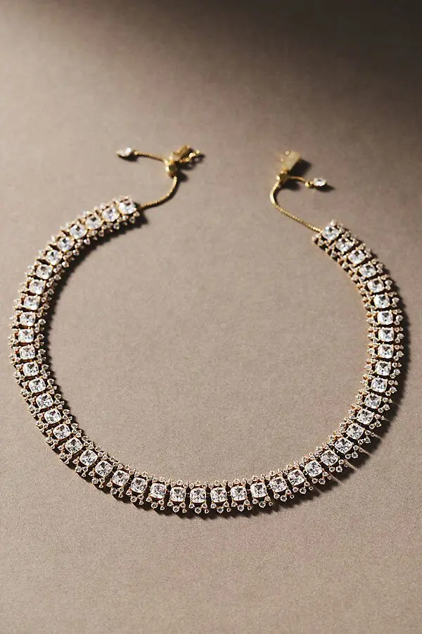 Nadri Avalanche Adjustable Crystal Choker Necklace - Gold