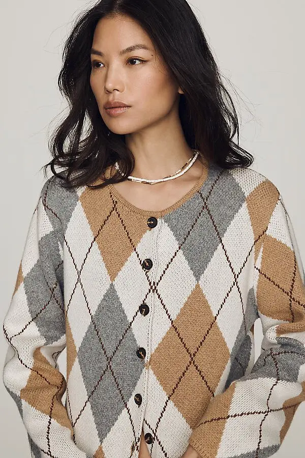 ALIGNE Aggie Argyle Cardigan