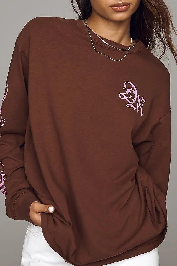 DAMSON MADDER Long Sleeve Cotton Graphic T-shirt
