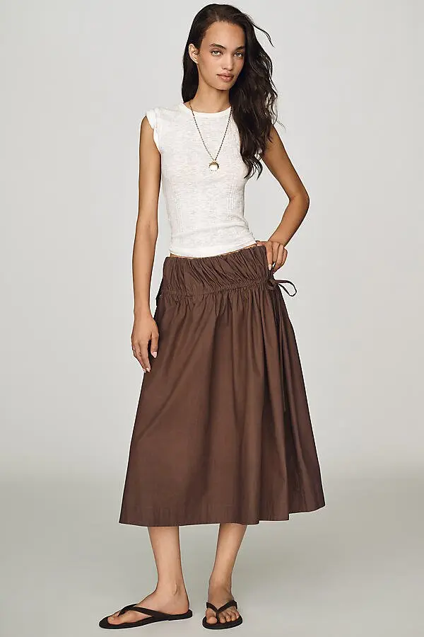 DAMSON MADDER Caspia 100% Cotton Midi Skirt