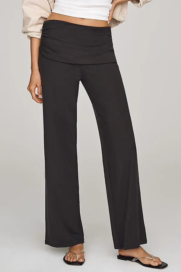 NIA Delphia Ruched Waist Straight Leg Pants