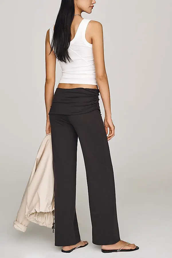 NIA Delphia Ruched Waist Straight Leg Pants