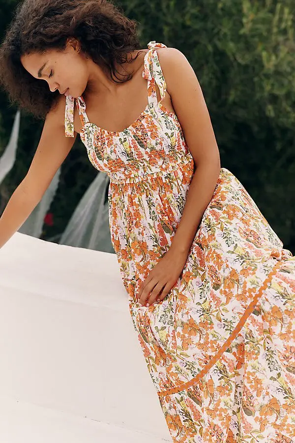 RO'S GARDEN Reece 100% Cotton Midi Dress