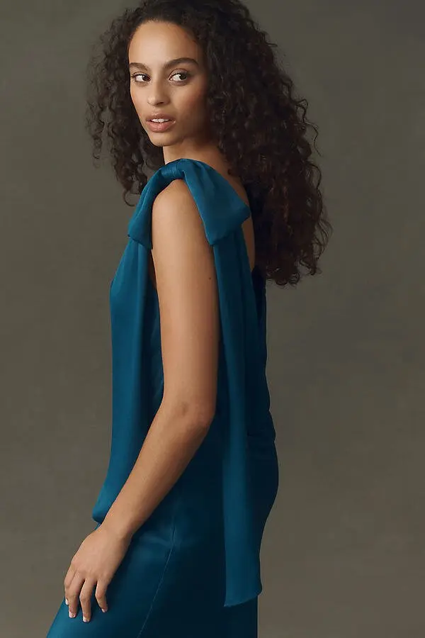 Bhldn High-neck Open-back Maxi Dress