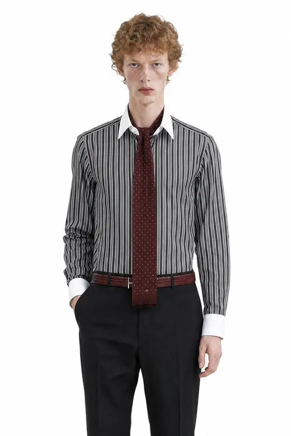 TOM FORD Poplin Stripe Classic Fit Shirt