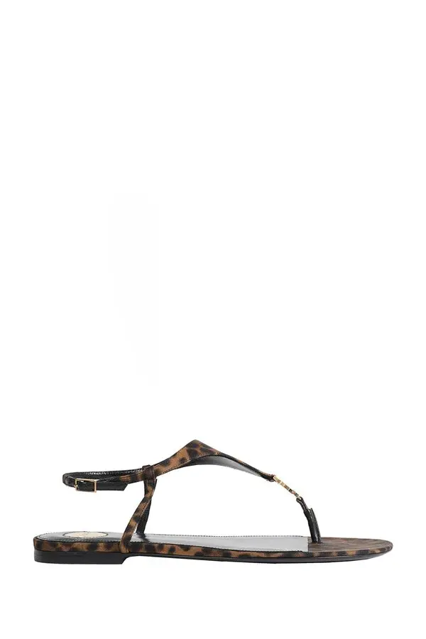 Saint Laurent Cassandra Sandals - Brown