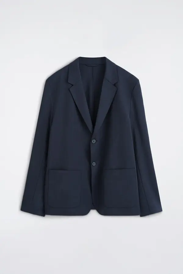 Cos Packable Single-breasted Blazer - Navy