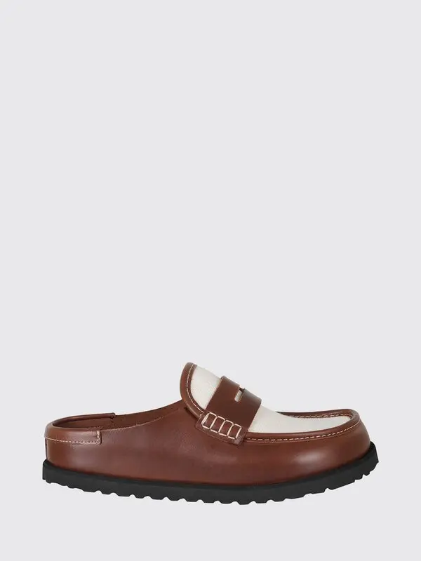 BIRKENSTOCK Naples Bi-oiled Leather And Canvas Mules - Brown