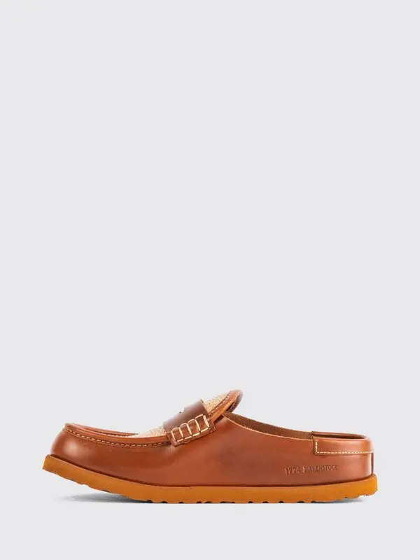 BIRKENSTOCK Naples Raffia And Smooth Leather Mules - Brown